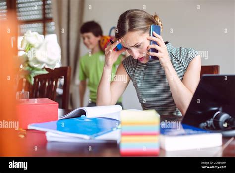 Stressed Businesswoman Forced To Work From Home During Lockdown Cannot