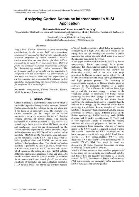 Pdf Analyzing Carbon Nanotube Interconnects In Vlsi Application