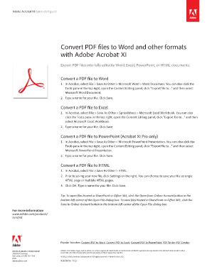 Fillable Online Convert PDF Files To Word And Other Formats With Acrobat XI Adobe Fax Email