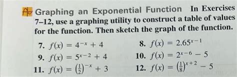 Solved Graphing An Exponential Function In Exercises Chegg