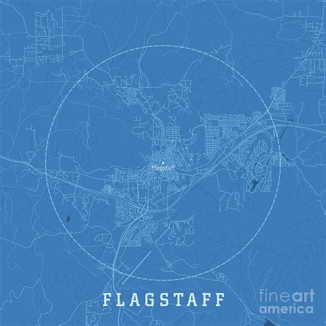 Flagstaff Az City Vector Road Map Blue Text Digital Art By Frank