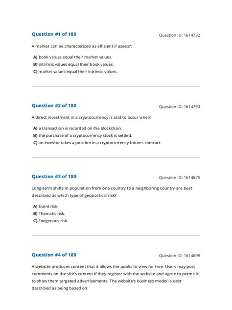 Mock Exam 3 Pdf Errors And Residuals Financial Risk