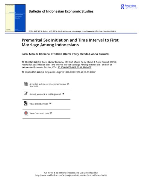 Pdf Premarital Sex Initiation And Time Interval To First Marriage Among Indonesians Pdf Premarital Sex Initiation And Time Interval To First Marriage Among Indonesians