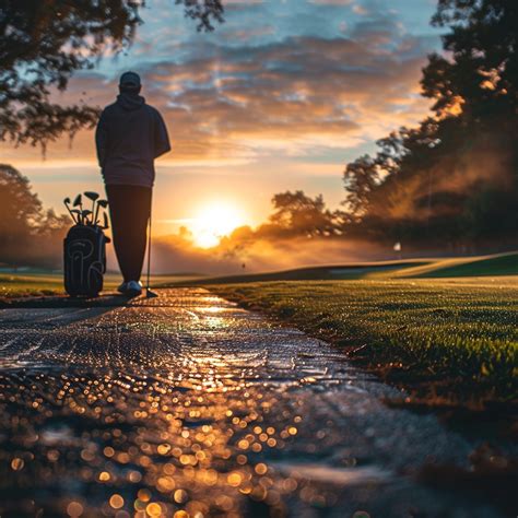 Free Sunrise Golf Walk Image Golfer Sunrise Golf Course Download