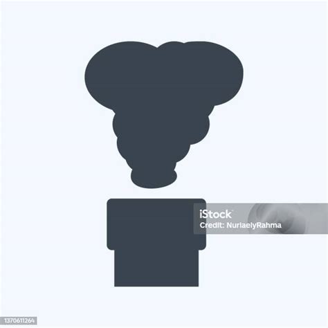 부드러운 파란색 배경에 고립 된 트렌디 한 글리프 스타일의 독성 연기 릴리스 아이콘 감각 지각에 대한 스톡 벡터 아트 및 기타