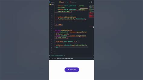 Animated Send Button In Css Js Html Css Creative Design Youtube