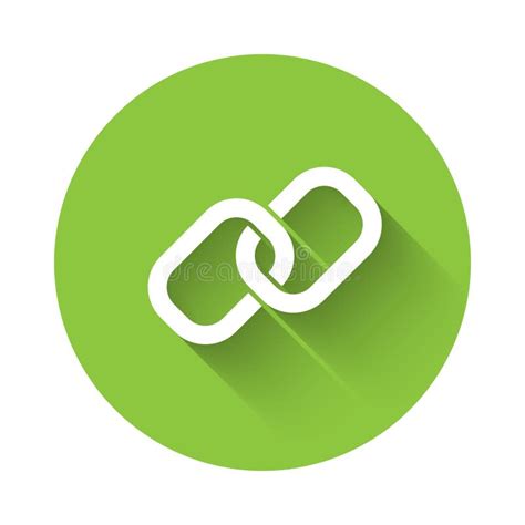 White Chain Link Icon Isolated With Long Shadow Link Single Hyperlink