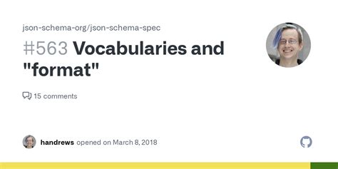 vocabularies and format · issue 563 · json schema org json schema