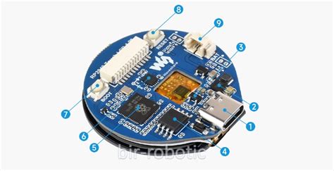 برد Rp2040 با نمایشگر 1 28 اینچ لمسی گرد و بدنه فلزی