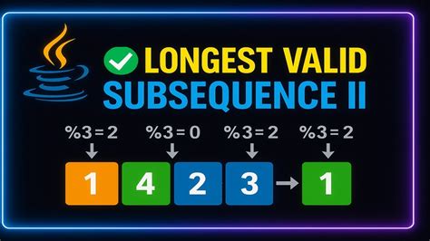 Longest Valid Subsequence Ii Leetcode 3202 Java Dp Approach Youtube