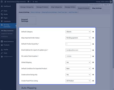 Woocommerce Ebay Connector Sync Products Categories Orders Webkul