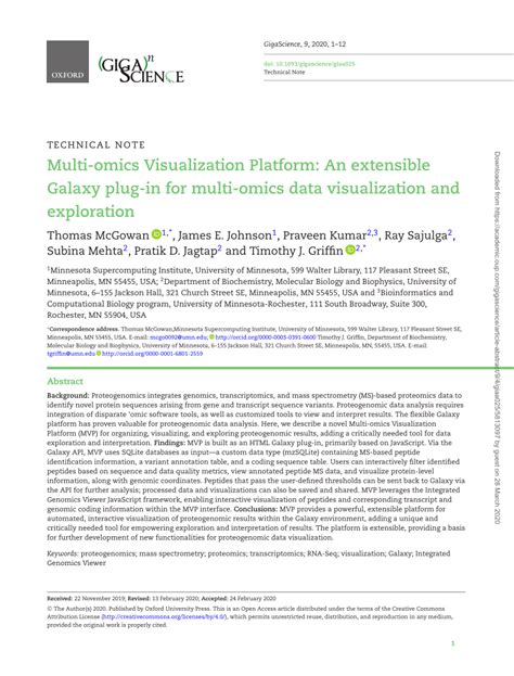 Pdf Multi Omics Visualization Platform An Extensible Galaxy Plug In