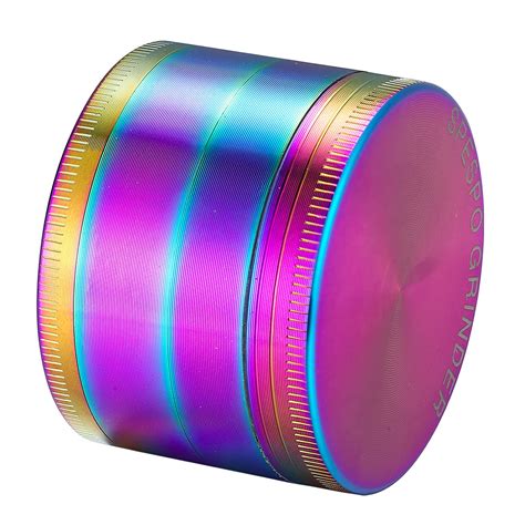 Spespo Rainbow Herb Grinder 4 Pieces 2 Zinc Alloy Metal Grinder