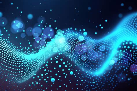 Abstract Glowing Particles Wave Futuristic Technology Style Stock Illustration Illustration