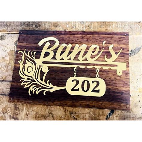 Acrylic LED Name Plate Wood Texture Acrylic LED Name Plate