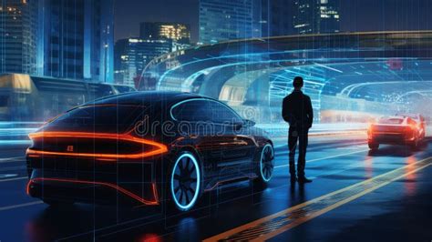 Engineer Programming Autonomous Vehicles Stock Illustration