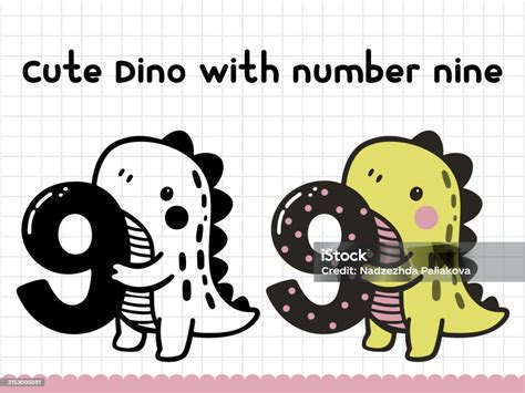 미취학 아동을 위한 숫자 9가 있는 귀여운 낙서 공룡 벡터 일러스트 레이 션입니다 2에 대한 스톡 벡터 아트 및 기타 이미지 2 3 4 Istock
