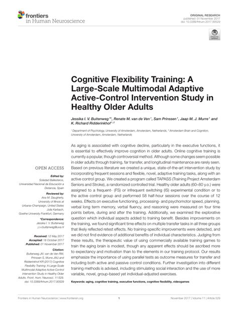 Pdf Cognitive Flexibility Training A Large Scale Multimodal Adaptive