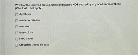 Which Of The Following Are Examples Of Diseases Not