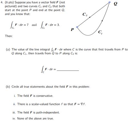 Solved Suppose You Have A Vector Field F Not Pictured And Chegg Com
