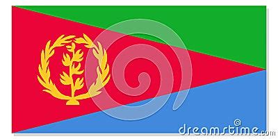 Flag Of Eritrea Eritrean National Symbol In Official Colors Template Icon Abstract Vector