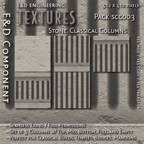 Second Life Marketplace Scc003 5 Aged Column Textures Chipped Column Textures For Churches