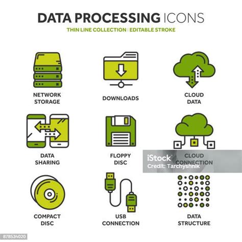 클라우드 컴퓨팅 인터넷 기술입니다 온라인 서비스입니다 데이터 정보 보안입니다 연결입니다 얇은 선 블루 웹 아이콘 설정합니다 개요 아이콘 컬렉션입니다 벡터 일러스트 레이 션