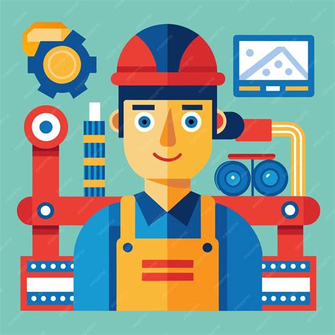 Vector Illustration Of Assembly Line Worker In Flat Style Premium Ai Generated Vector
