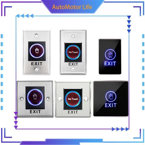AutoMotor Life Door Exit Push Button Release Switch Opener NO COM NC LED For Door Access Control