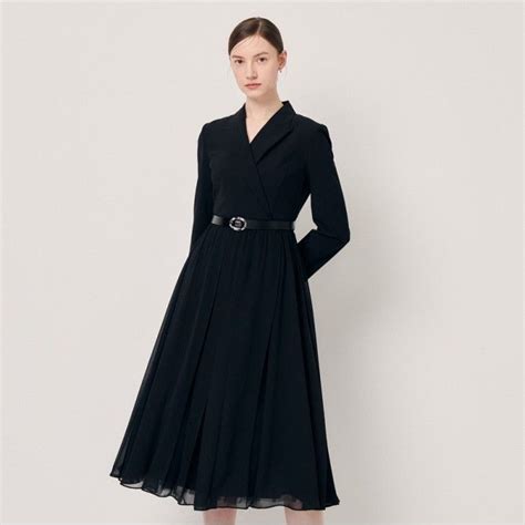 [지고트] 지고트 언발 칼라 쉬폰 플리츠 원피스 Jp4a0op319 롯데on