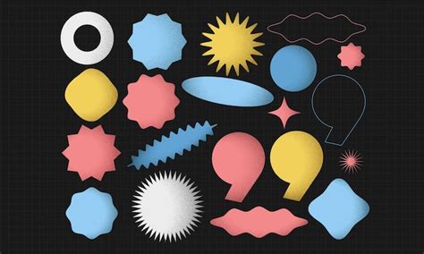 Premium Vector Pack Of Geometric Shapes With A Grain Effect