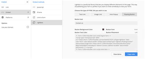 Js Html Or Iframe Embed Code For Forms 123formbuilder