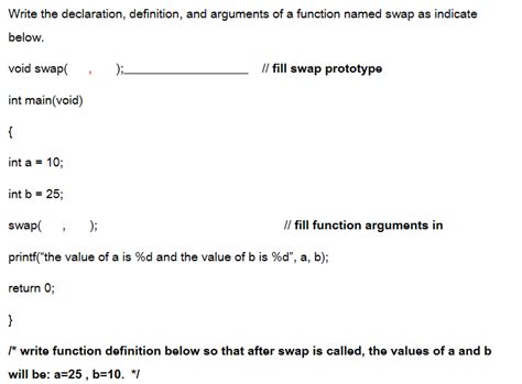 Solved Write The Declaration Definition And Arguments Of A