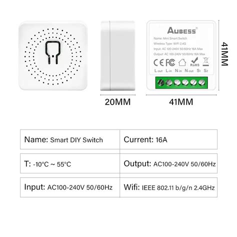 16A Toodle WIFI Mini Smart Switch Bluetooth WIFI Dual Mode Switch Smart Home Automation Device