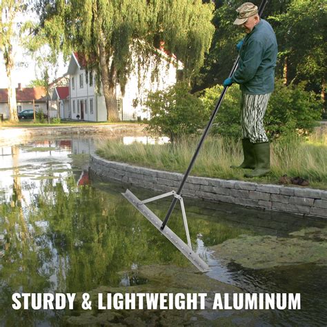 Vevor Weed Rake Lake Weed Cutter Black Muck Rake 36 Pond Aquaticweed