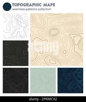 Topographic Maps Authentic Isoline Patterns Seamless Design Creative