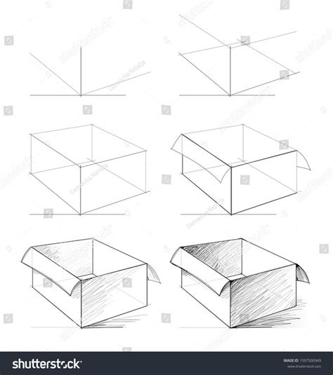How To Draw An Open Box Step By Step Pencil Sketch For Artists