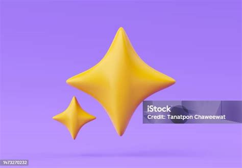 3d는 보라색 배경에 빛나는 별 아이콘 장식 요소 그림 큰 날카로운 별 스타일을 렌더링합니다 이모티콘에 대한 스톡 사진 및 기타 이미지 Istock