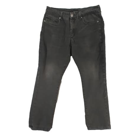 Fried Denim Jeans Mens 34 X 29 Slim Straight Black Flex Stretch Denim