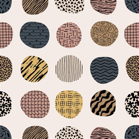 Premium Vector Seamless Pattern Irregular Circles Different Textures