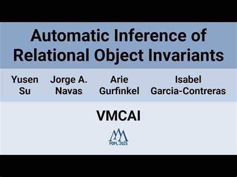 Free Video Automatic Inference Of Relational Object Invariants From Acm Sigplan Class Central