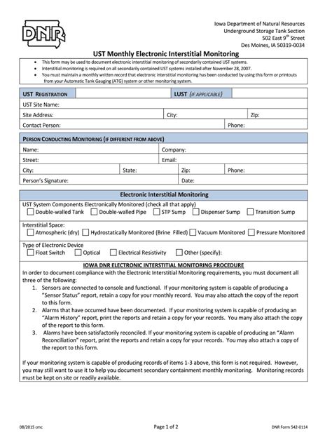 Fillable Online Iowadnr Ust Monthly Electronic Interstitial Monitoring