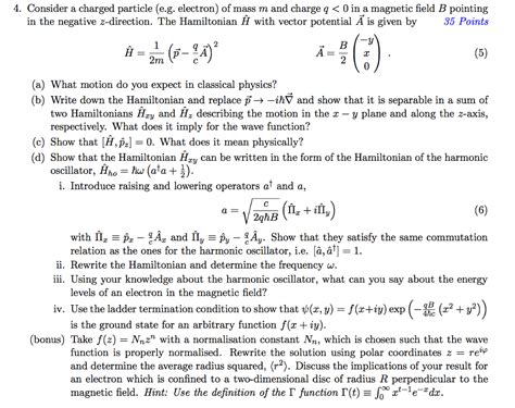 Solved Consider A Charged Particle E G Electron Of Mass M Chegg