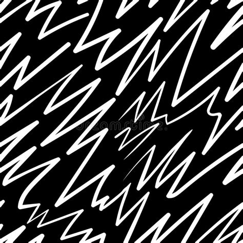 black and white abstract seamless texture with broken zigzag lines