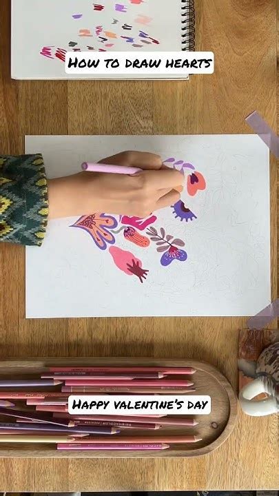 Happy Valentines Day 하트를 그리는 방법 색연필드로잉 Shorts Valentinesday 발렌타인데이 Youtube