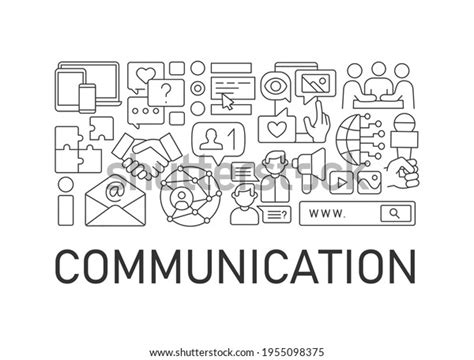 Communication Abstract Linear Concept Layout Headline Stock Vector Royalty Free 1955098375