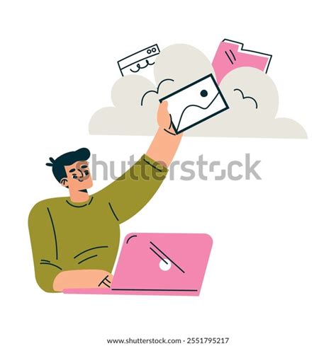 Productive Workflow Man Laptop Store Document Stock Vector Royalty Free 2551795217 Shutterstock