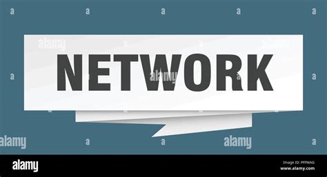 Network Sign Network Paper Origami Speech Bubble Network Tag Network Banner Stock Vector