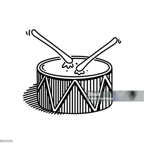 장난감 드럼 라인 아이콘 스케치 디자인 픽셀 완벽 편집 가능한 스트로크 검은색에 대한 스톡 벡터 아트 및 기타 이미지 검은색