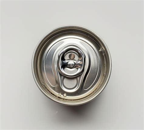 A Closed Tin Can Isolated On White With Its Clipping Path In The Top